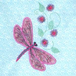dragonfly embroidery applique fiber art exclusive realistic design